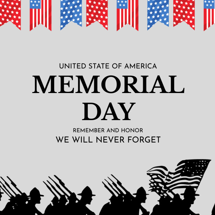 Plantilla de Grey Memorial Day Instagram Post | PosterMyWall