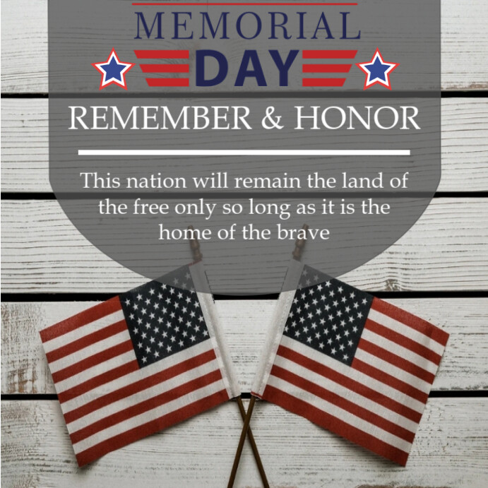 Grey Memorial Day Instagram Post Template | PosterMyWall