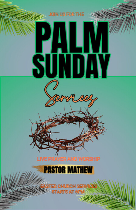 Copy of Palm Sunday service | PosterMyWall