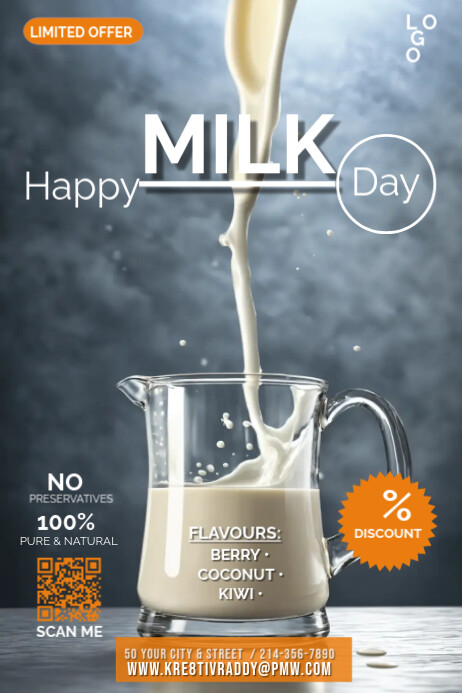Grey Milk Day Sale Poster Template | PosterMyWall