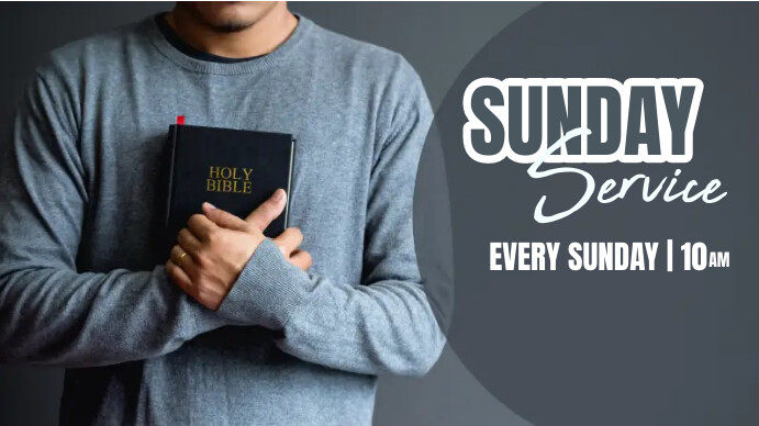 Grey minimalist Sunday Bible study Template | PosterMyWall