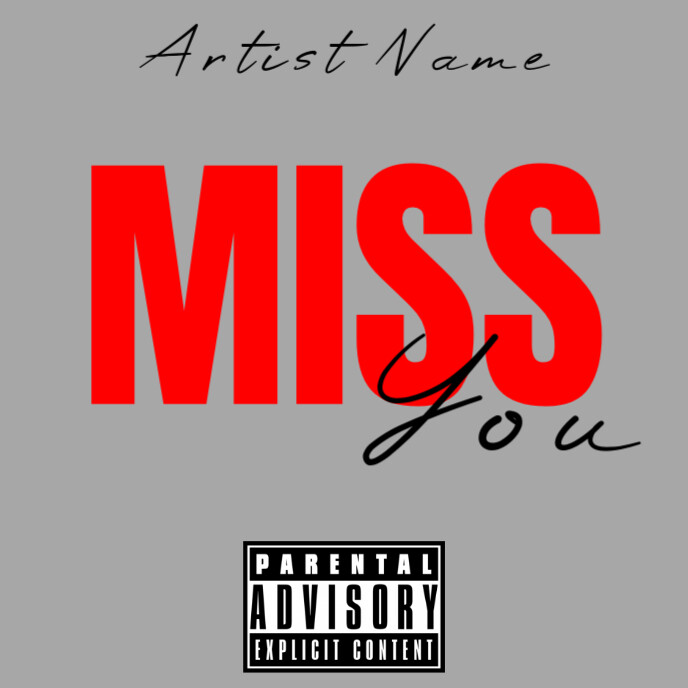 Copy of Grey Miss You Album Cover | PosterMyWall
