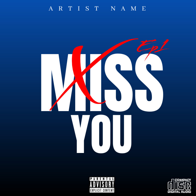 Plantilla de Grey Miss You Music Album Cover Album Cover | PosterMyWall