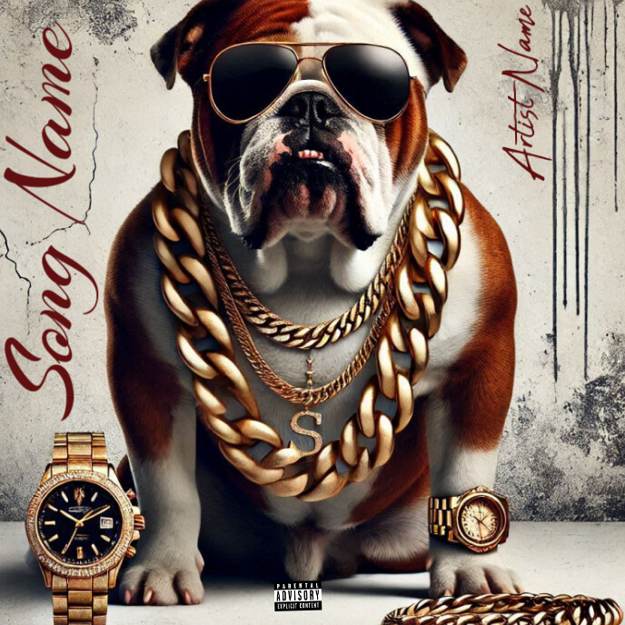 Grey Mixtape Dog Album Cover Template | PosterMyWall