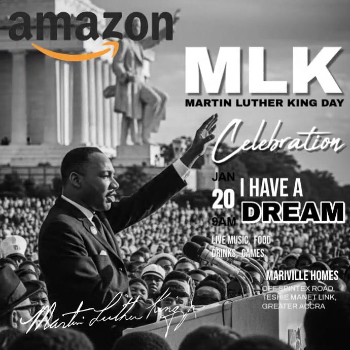 Grey Mlk Day Instagram Post เทมเพลต | PosterMyWall