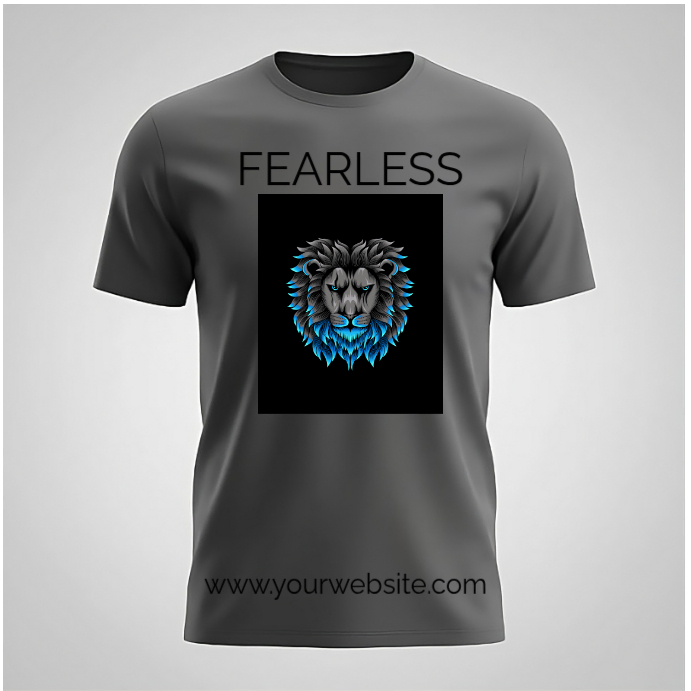 Plantilla de Grey mockup t-shirt design of lions head | PosterMyWall