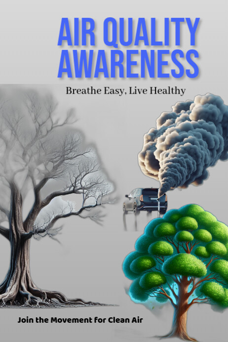 Grey Modern & Minimal Air Quality Awareness P Template | PosterMyWall