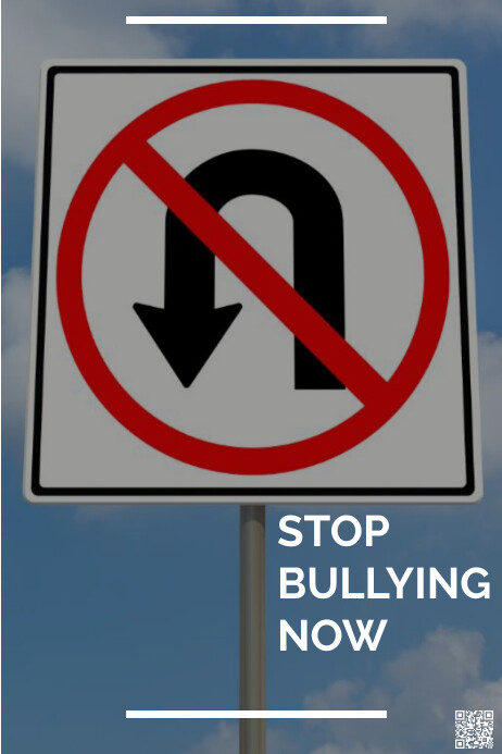 Grey Modern & Minimal Anti Bullying Poster Templat | PosterMyWall