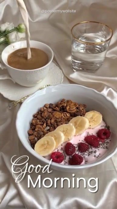 Copy of Grey Modern & Minimal Breakfast Good Morning Reel Instagram ...