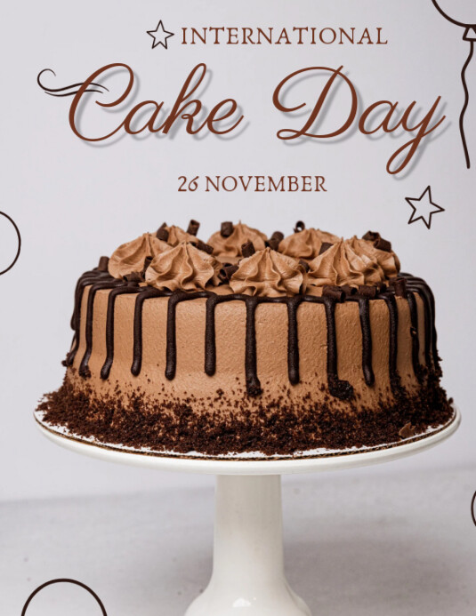 Grey Modern & Minimal Cake Day Flyer 2024 Template | PosterMyWall