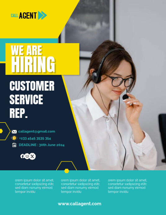 Grey Modern & Minimal Call Center Flyer (us Template | PosterMyWall