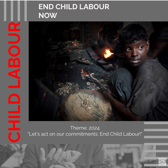 Plantilla de Grey Modern & Minimal Child Labour Instagram | PosterMyWall