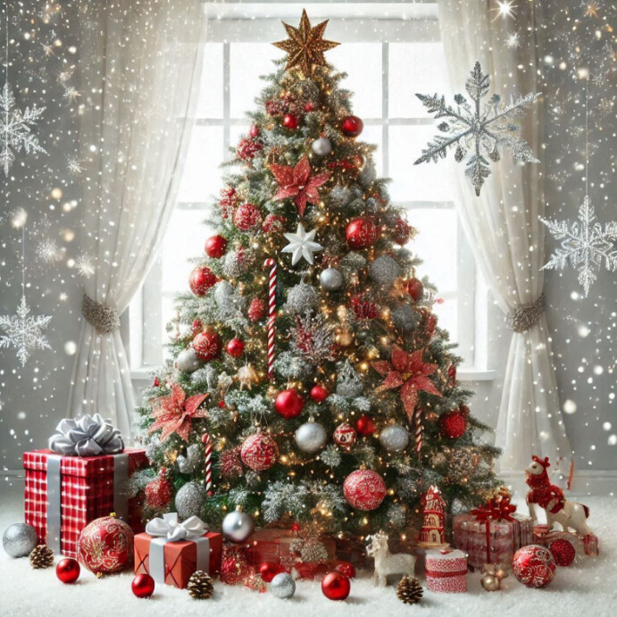 Copy of Grey Modern & Minimal Christmas Tree Background Instagram Post ...