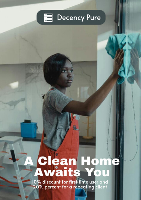 Copy of Grey Modern & Minimal Cleaning Company A3 | PosterMyWall