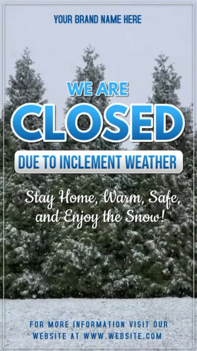 Grey Modern & Minimal Closed Due To Weather - Winter Storm Announcement ...