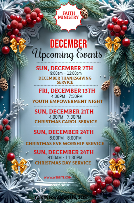 Grey Modern & Minimal December Events Flyer Poster Template | PosterMyWall