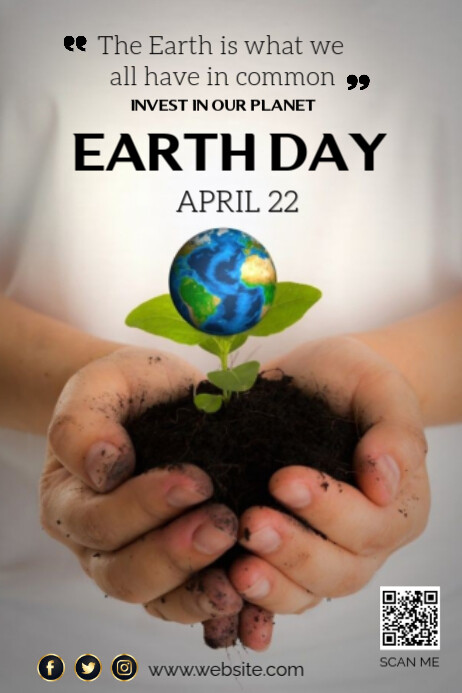 Copy of Grey Modern & Minimal Earth Day Poster | PosterMyWall