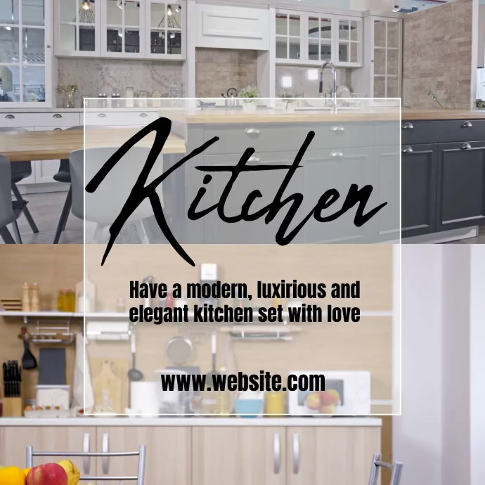 Plantilla de Grey Modern & Minimal Elegant Kitchen Design | PosterMyWall