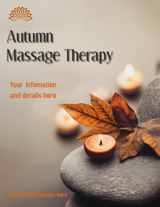 Copy of Grey Modern & Minimal Fall Massage Flyer | PosterMyWall