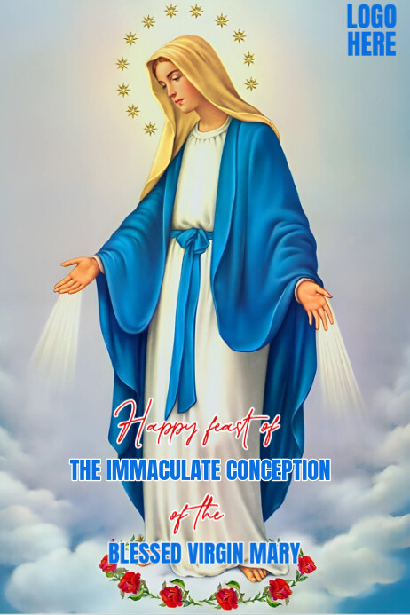 Modèle Grey Modern & Minimal Feast Of The Immaculate Conception Poster ...