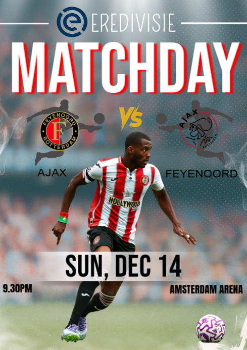 Grey Modern & Minimal Football Match Day Schedule A4 Template ...