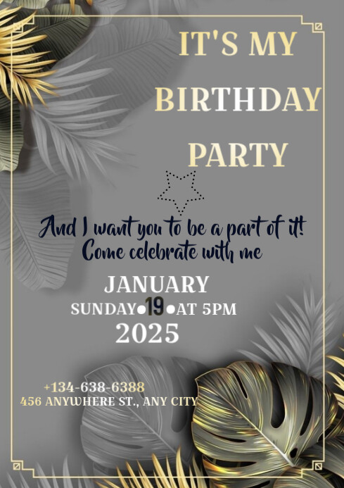 Grey Modern & Minimal Gary Yellow A4 Template | PosterMyWall