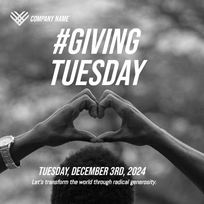 Grey Modern & Minimal Giving Tuesday Instagram Post Template | PosterMyWall