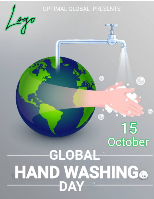 Copy of Grey Modern & Minimal Global Hand Washing Day Flyer (us Letter ...