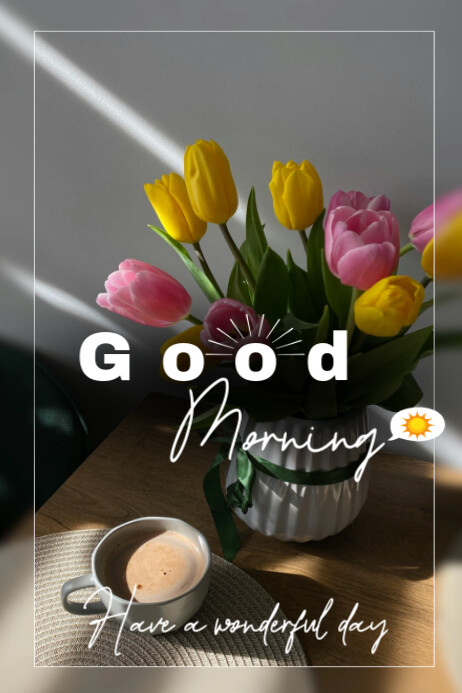 Grey Modern & Minimal Good Morning Poster Template | PosterMyWall