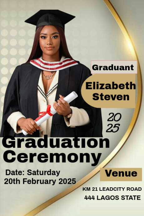 Grey Modern & Minimal Graduation Ceremony Poster Template | PosterMyWall
