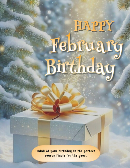 Copy of Grey Modern & Minimal Happy Birthday February Flyer (us Letter ...
