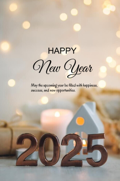 Copy of Grey Modern & Minimal Happy New Year Poster | PosterMyWall
