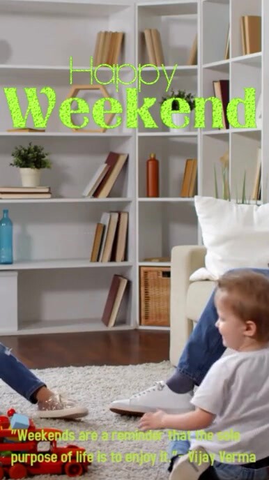 Plantilla de Grey Modern & Minimal Happy Weekend Instagram Reel ...