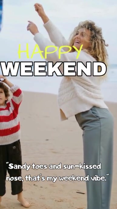 Plantilla de Grey Modern & Minimal Happy Weekend Instagram Reel ...