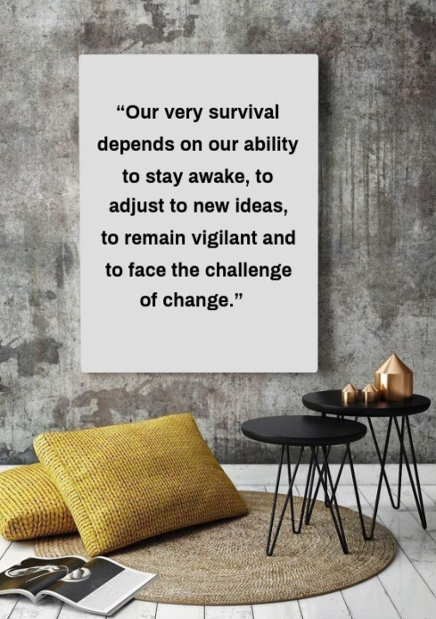 Grey Modern & Minimal Inspirational Quote About Challenge Of Life A4 ...