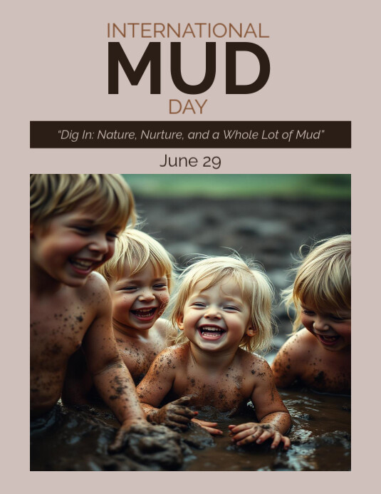 Copy of Grey Modern & Minimal International Mud Day Flyer (us Letter ...