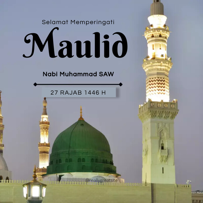Copy of Grey Modern & Minimal Maulid Nabi Muhammad Sa | PosterMyWall