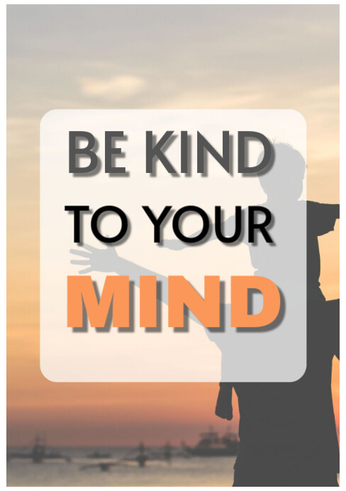 Copy of Grey Modern & Minimal Mind Kind A5 | PosterMyWall