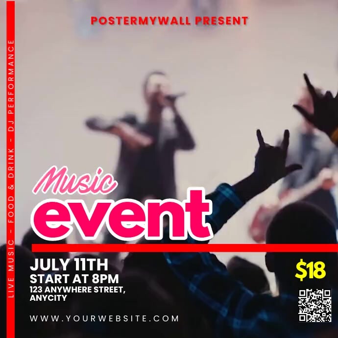 Grey Modern & Minimal Music Event Pos Instagr Template | PosterMyWall