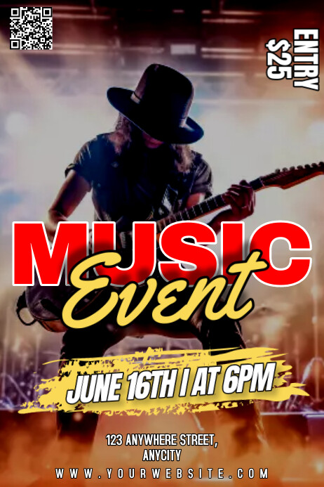 Grey Modern & Minimal Music Event Poster Template | PosterMyWall