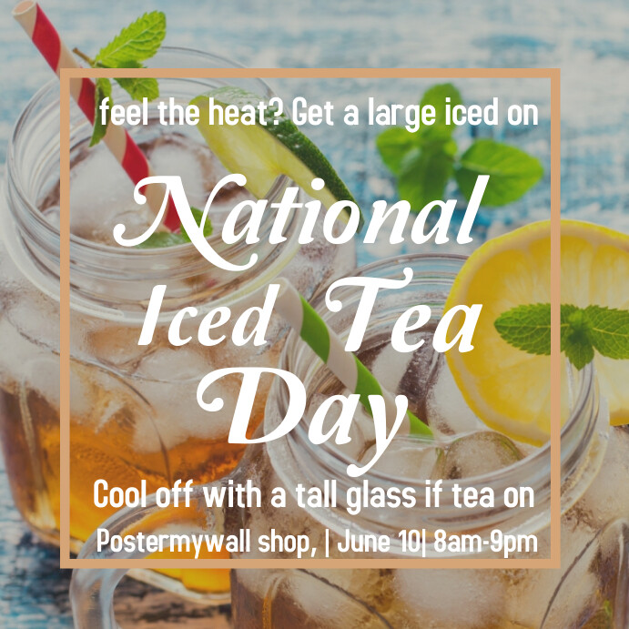Plantilla de Grey Modern & Minimal National Iced Tea Day | PosterMyWall