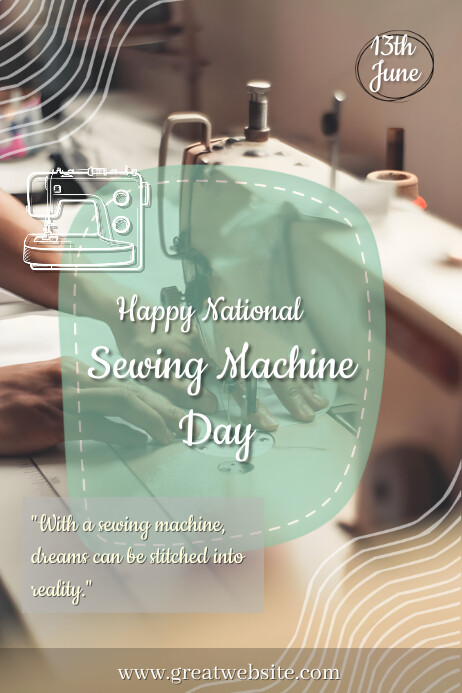 Copy of Grey Modern & Minimal National Sewing Machine | PosterMyWall