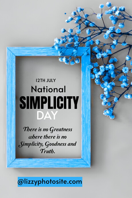 Copy of Grey Modern & Minimal National Simplicity Day | PosterMyWall