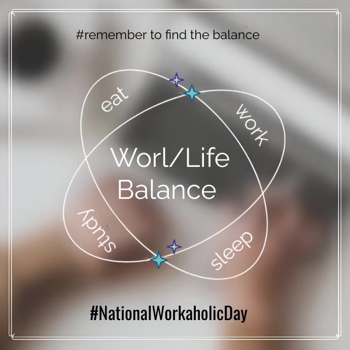Grey Modern & Minimal National Workaholic Day Template | PosterMyWall