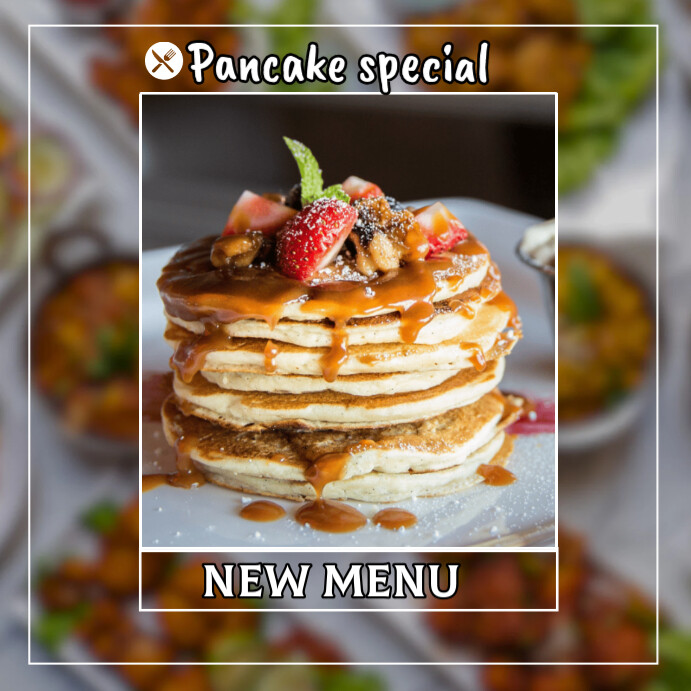 Grey Modern & Minimal New Menu Pancake Pos Instagram Template ...