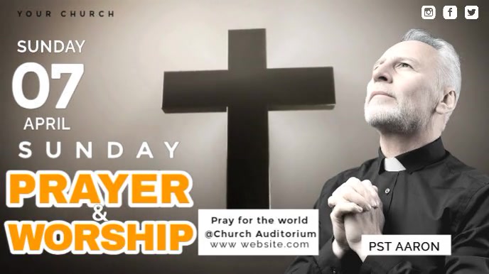 Copy of Grey Modern & Minimal Praise & Prayer Worship Church Service ...