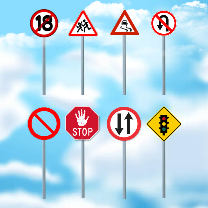 Grey Modern & Minimal Road Signs Instagram P Template | PosterMyWall