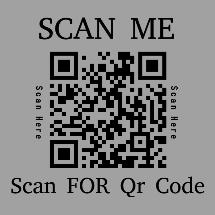 Grey Modern & Minimal Scan Here Qr Code Instagram Post Template ...