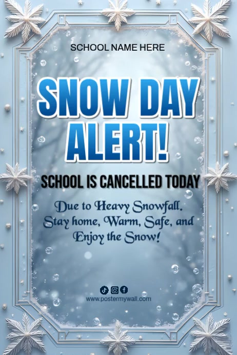 Grey Modern & Minimal Snow Day Alert - Closed Due To Inclement Weather ...