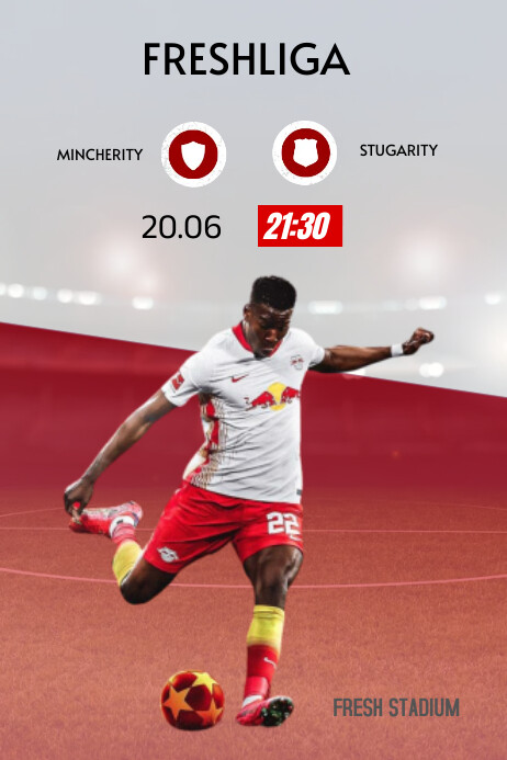 Plantilla de Grey Modern & Minimal Soccer Poster | PosterMyWall